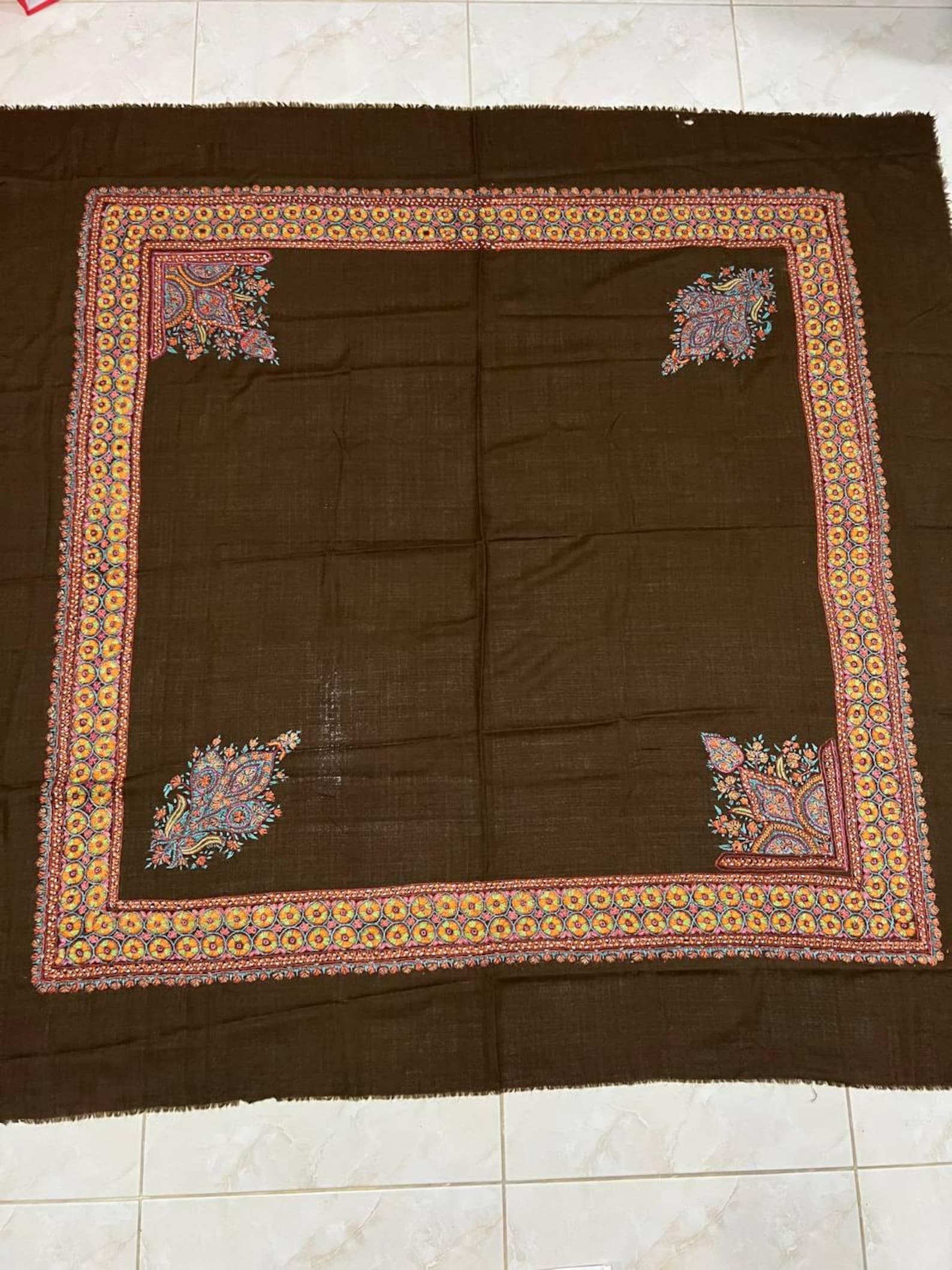 Yemeni Shemagh Dark Brown Premium Material for Muslim Scarf Saudi ...