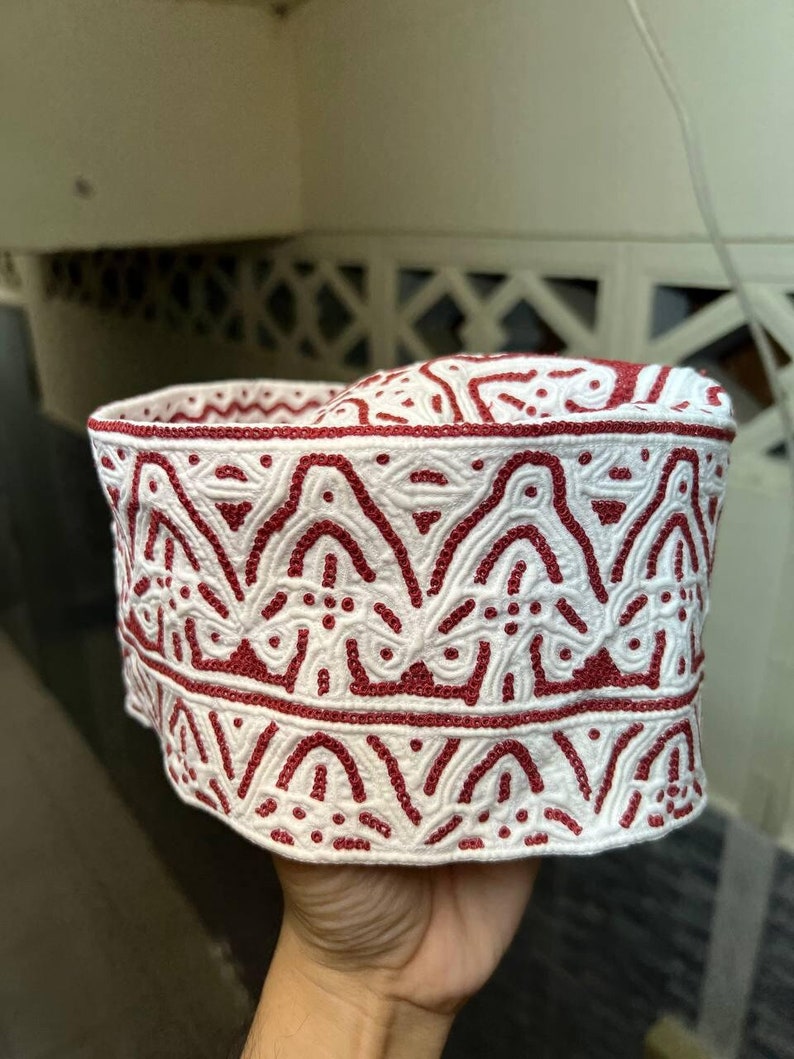 Mens Koofi Red 21.5 Kufi Islam Prayer Hat, Muslims Cap, İslamic ...