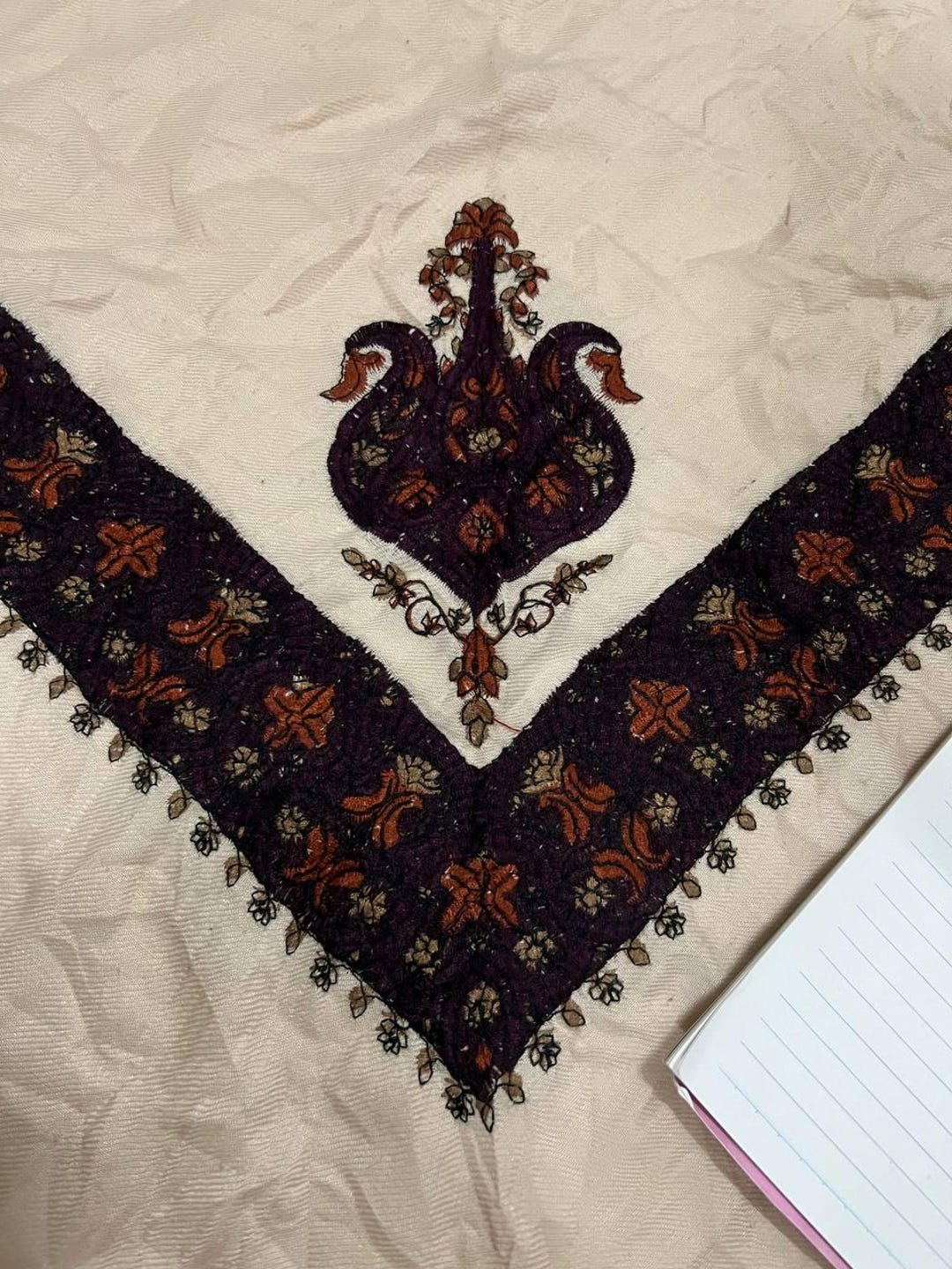 Omani Shemagh Dark Brown Intricate Embroidery, Bold Pattern for Muslim ...