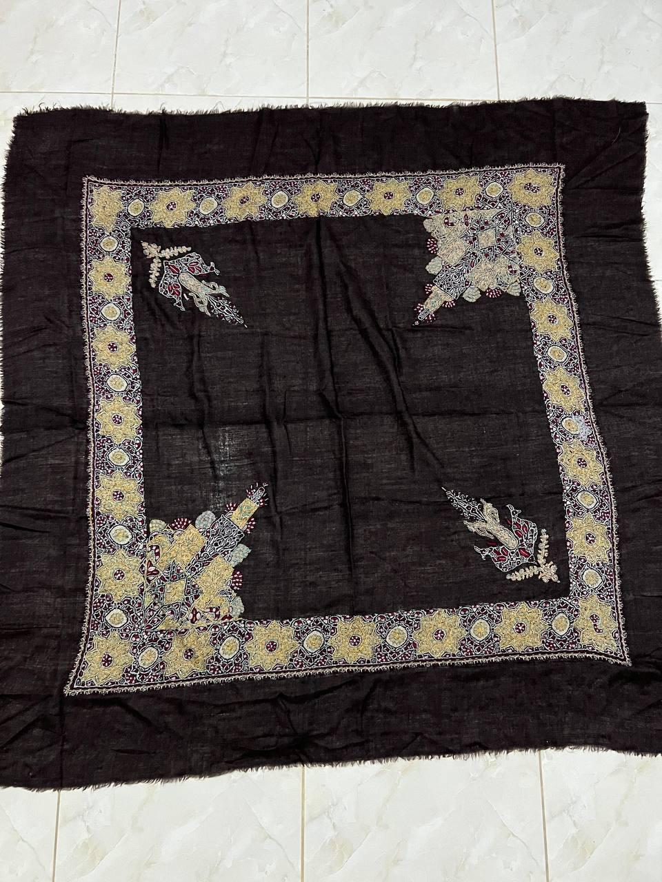 Burnt Brown Omani Shemagh Wool Sheepskin Finely Embroidered Beautiful ...