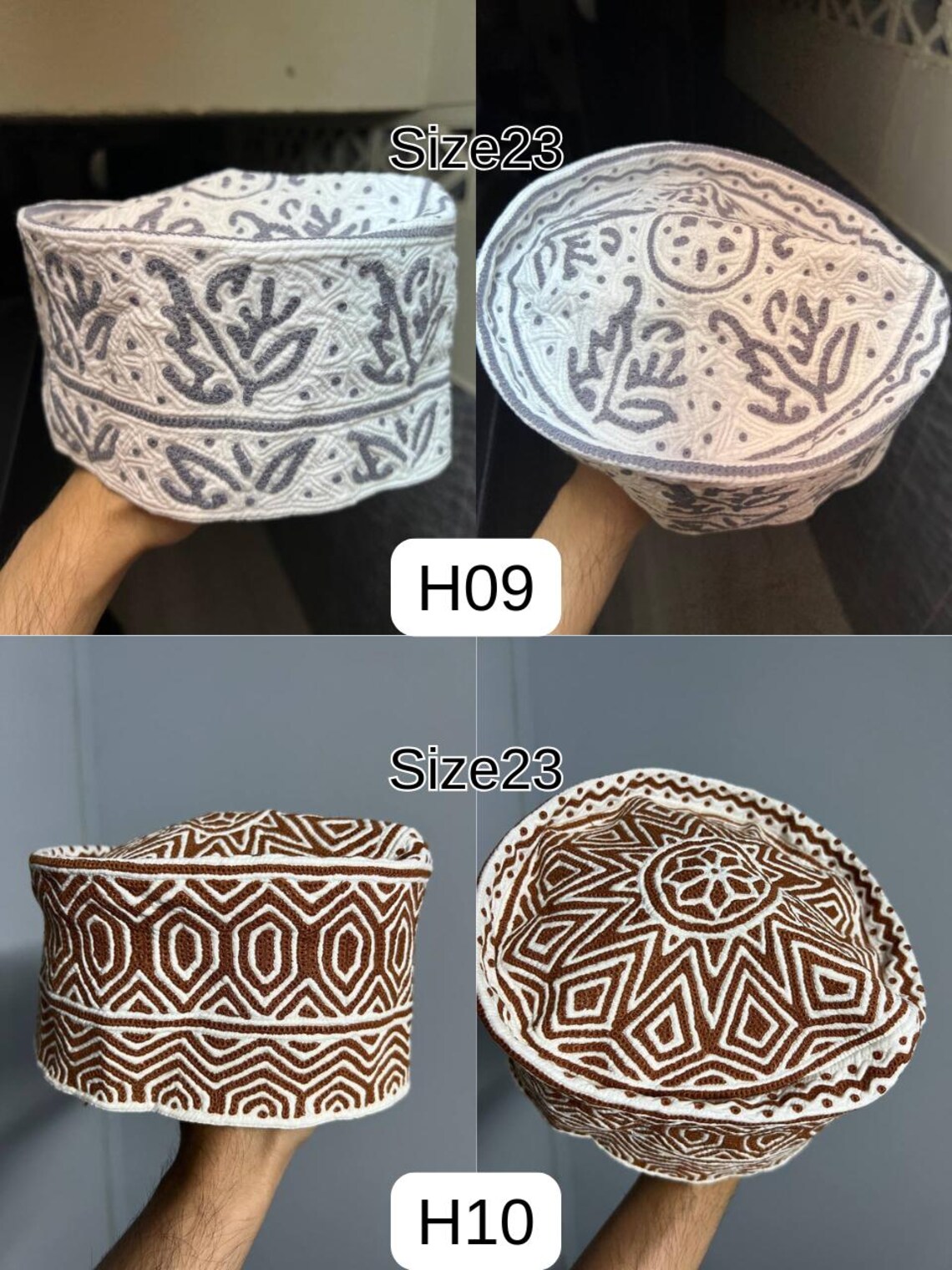 Kingsize23 and 23.5 OMANI Kuma Hat Pray Taraweeh Muslim Islamic Cap ...