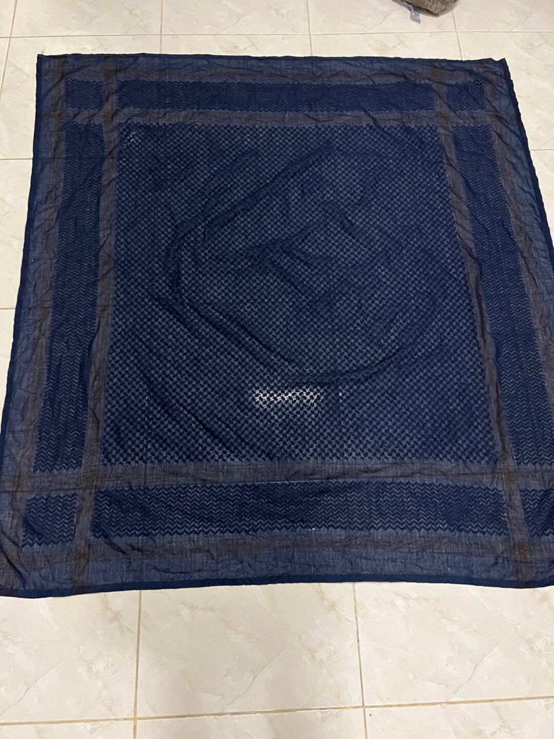 Navy Shemagh Keffiyeh for Mens Dark Blue Ready Made Arab Vehement ...