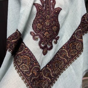Shemagh Light Blue Intricate Embroidery, Bold Pattern for Muslim ...