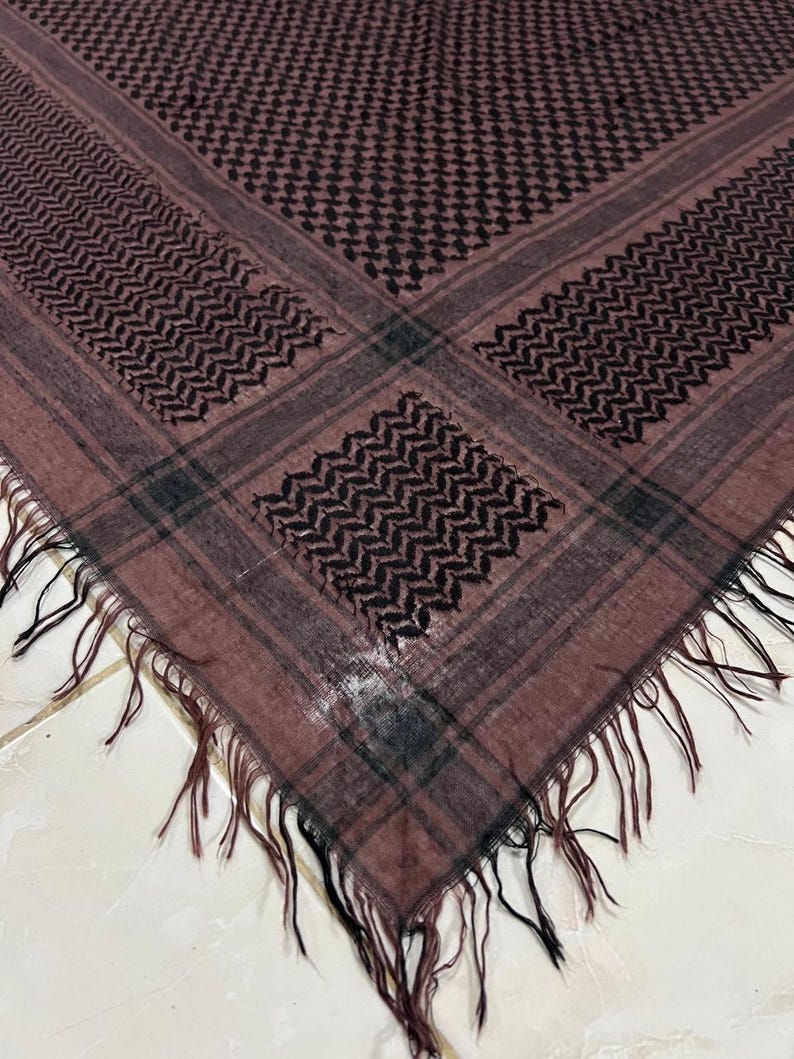 Kufiya Scarf Red Black Keffiyeh Shemagh Arab Style Headscarf Unisex - Etsy