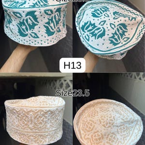 Kingsize23 and 23.5 OMANI Kuma Hat Pray Taraweeh Muslim Islamic Cap ...