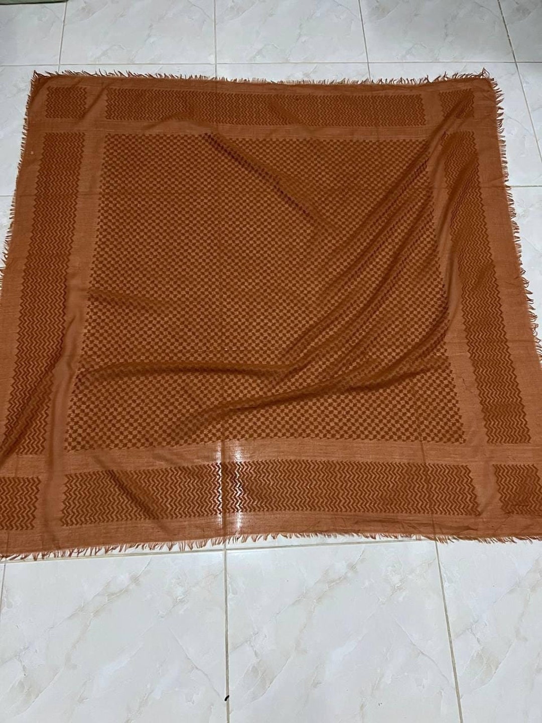 Kuffiyeh Kufiya Scarf Brick Orange Palestinian Pattern Arab Style ...