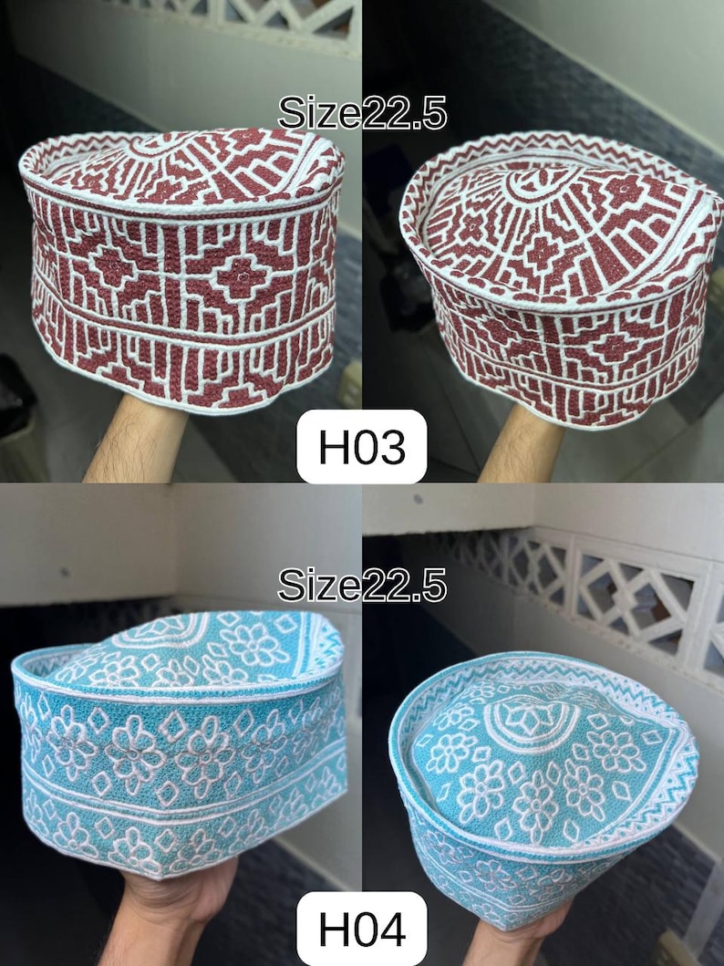 OMANI Kumma Size22.5 Muslim Hat Men Kufi for Prayer - Etsy