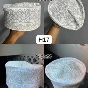 Kingsize23 and 23.5 OMANI Kuma Hat Pray Taraweeh Muslim Islamic Cap ...