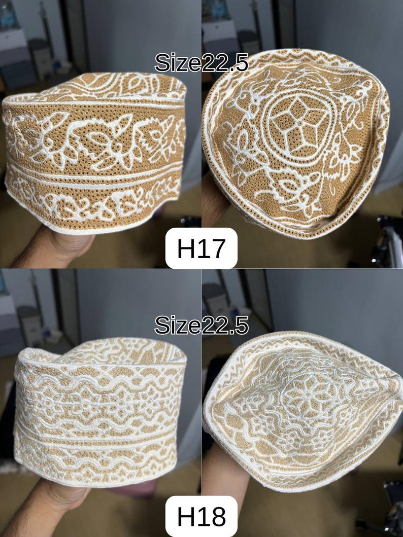 OMANI Kumma Size22.5 Muslim Hat Men Kufi for Prayer - Etsy