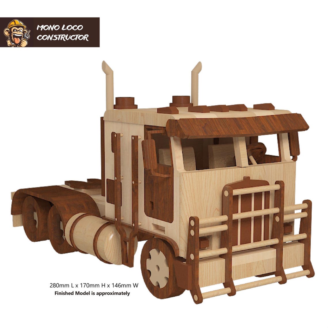 Plans and Templates, Wooden Toy Kenworth Cabover Truck - Digital ...