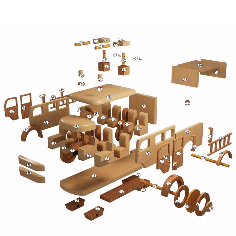 Plans and Templates, Wooden Toy Mercedes Benz 1973 Fire Truck, Instant ...