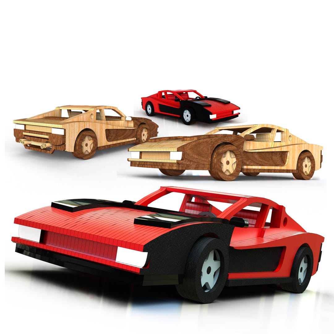 1984 Ferrari Testarossa Digital Plans - DXF, AI, SVG and PDF for Wood ...