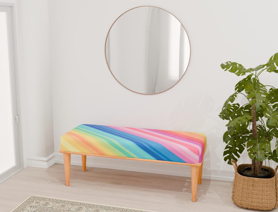 Vibrant Color Bench, Indoor Bench Seating, Trendy Bench, Mudroom ...