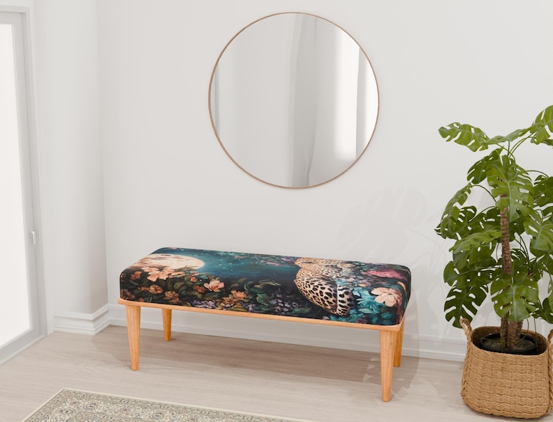 Leopard Print Bench, Navy Blue Bench, Night Theme Bench, Moon View ...