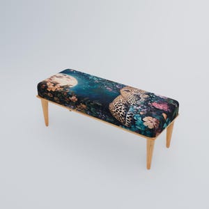 Leopard Print Bench, Navy Blue Bench, Night Theme Bench, Moon View ...