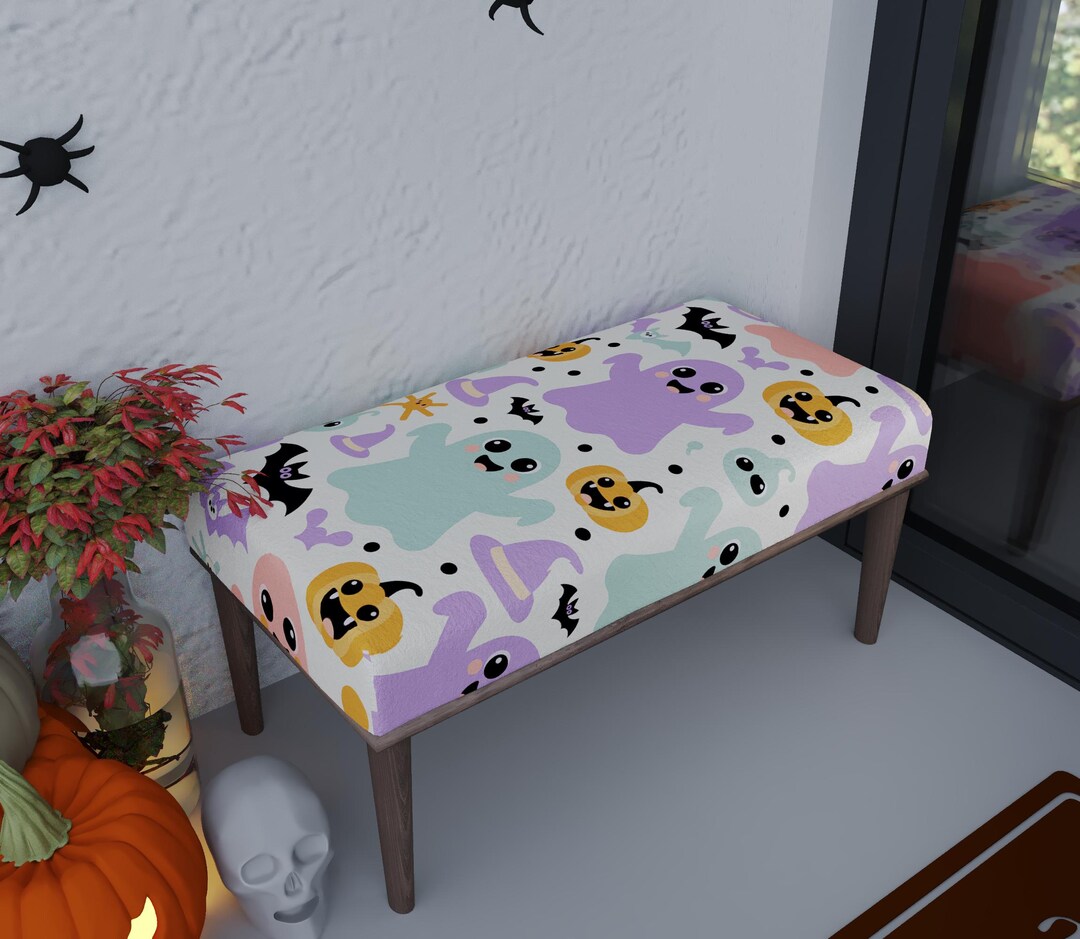 Cute Ghost Bench, Vanity Upholstery, Colorful Bench, Play Room Seat ...