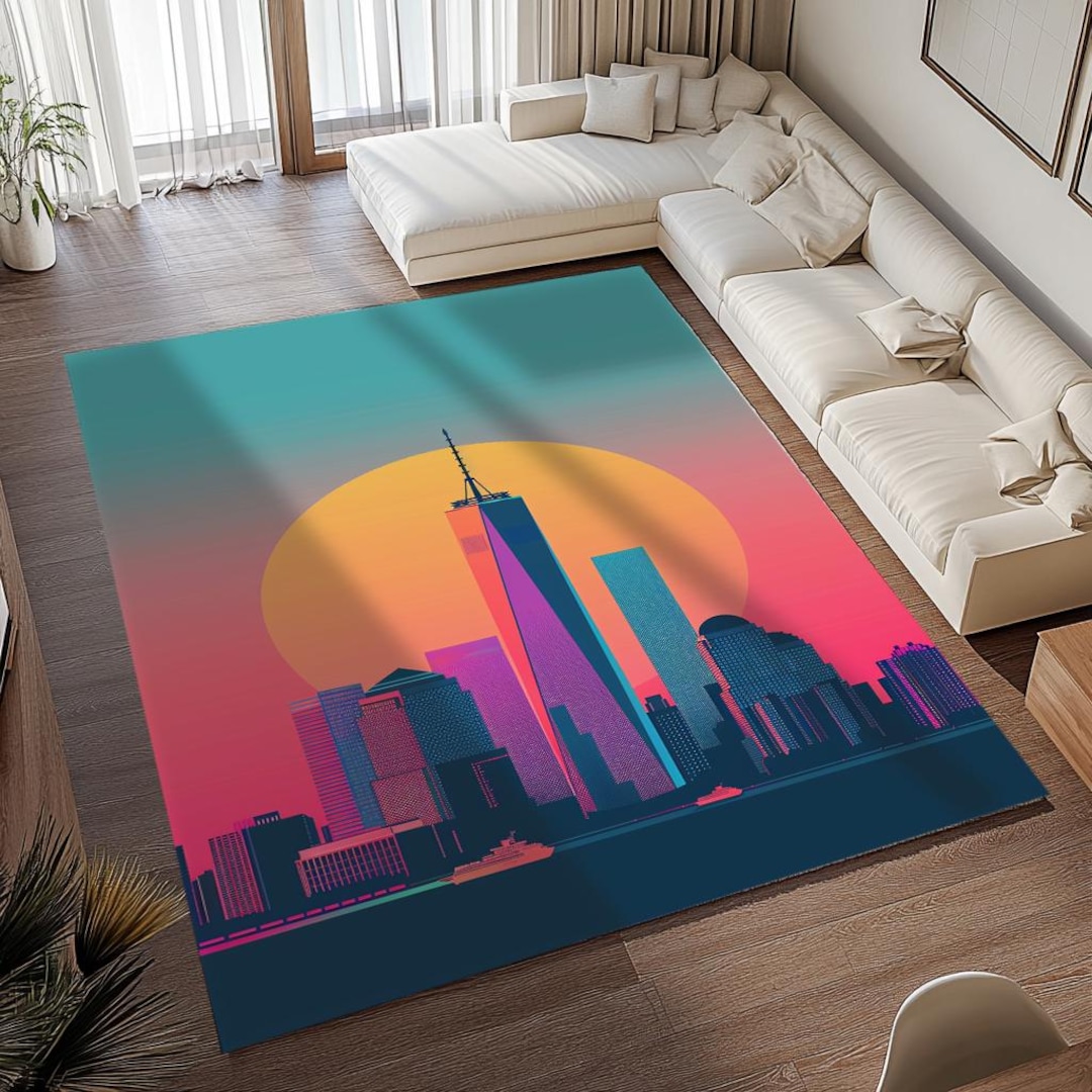Foldable Rug, Floor Cover Rug, City Print Rug, Saloon Rug, Office ...