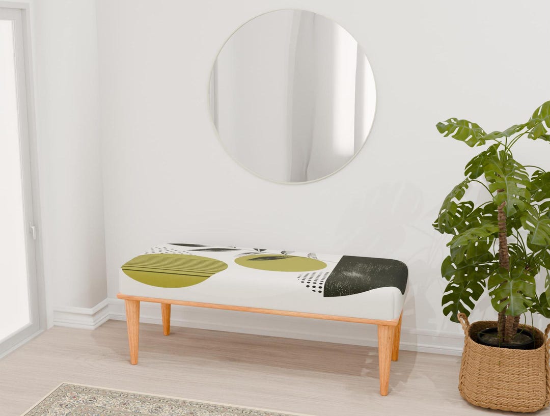 Greenery Bench, Soft Textured Bench, Rustic Bench, Housewarming Bench ...