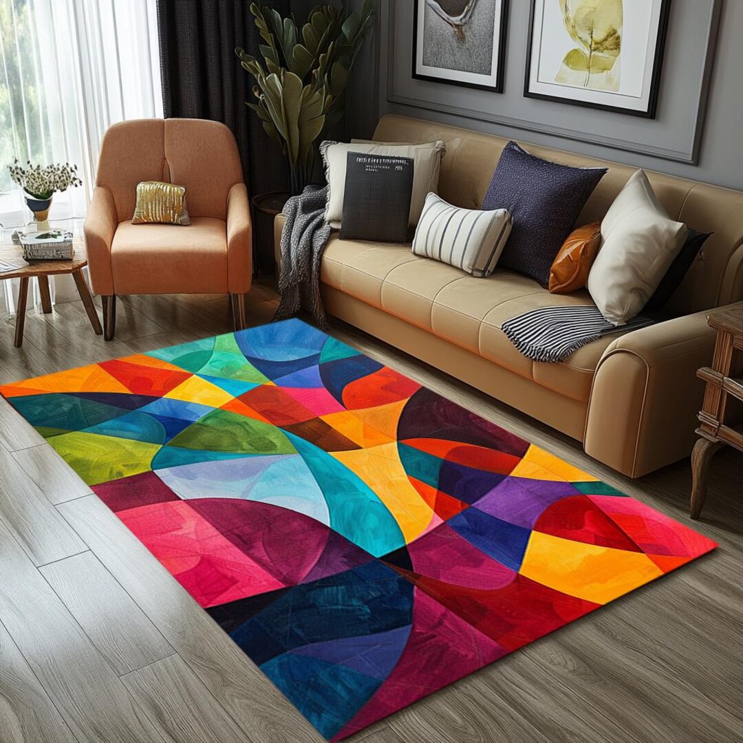 Green Orange Rug, Rug for Living Room, Bohemian Rug, Rug for Bedroom ...