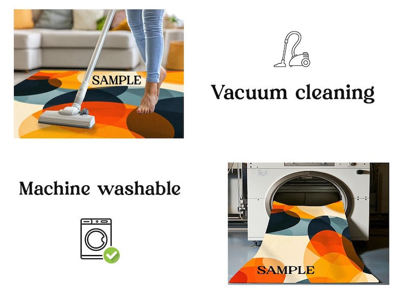 Blue Abstract Rug Modern Wave Pattern Area Rug for Living Room Navy and ...