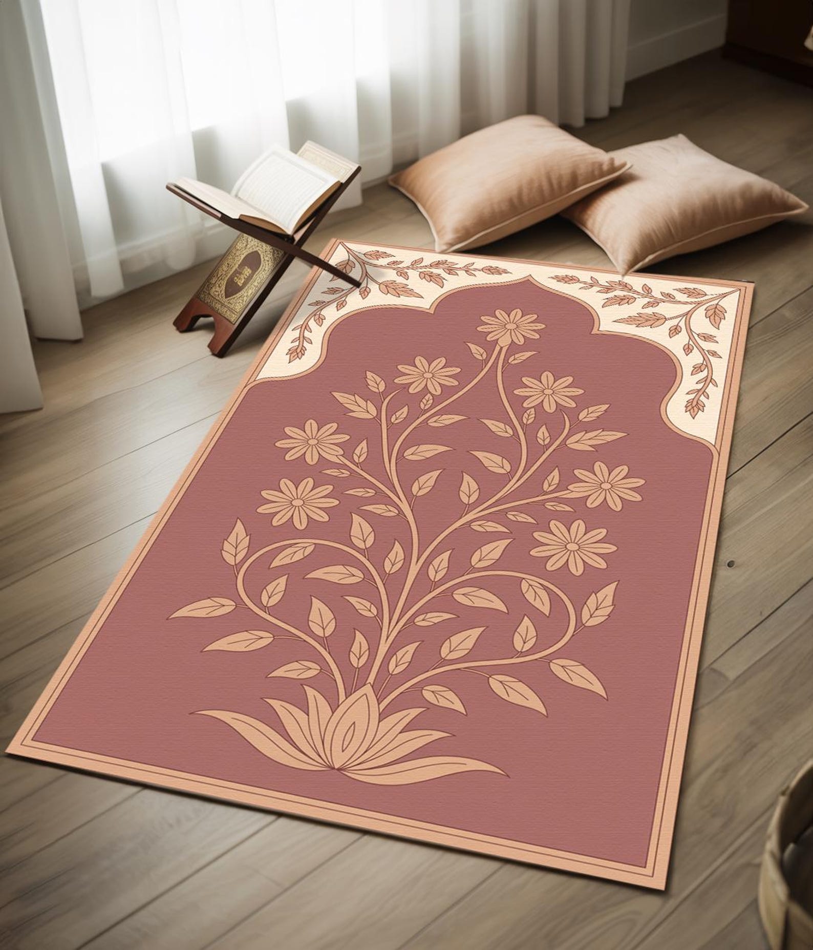 Plush Memory Foam Prayer Rug for Comfort, Premium Turkish Made Velvet ...