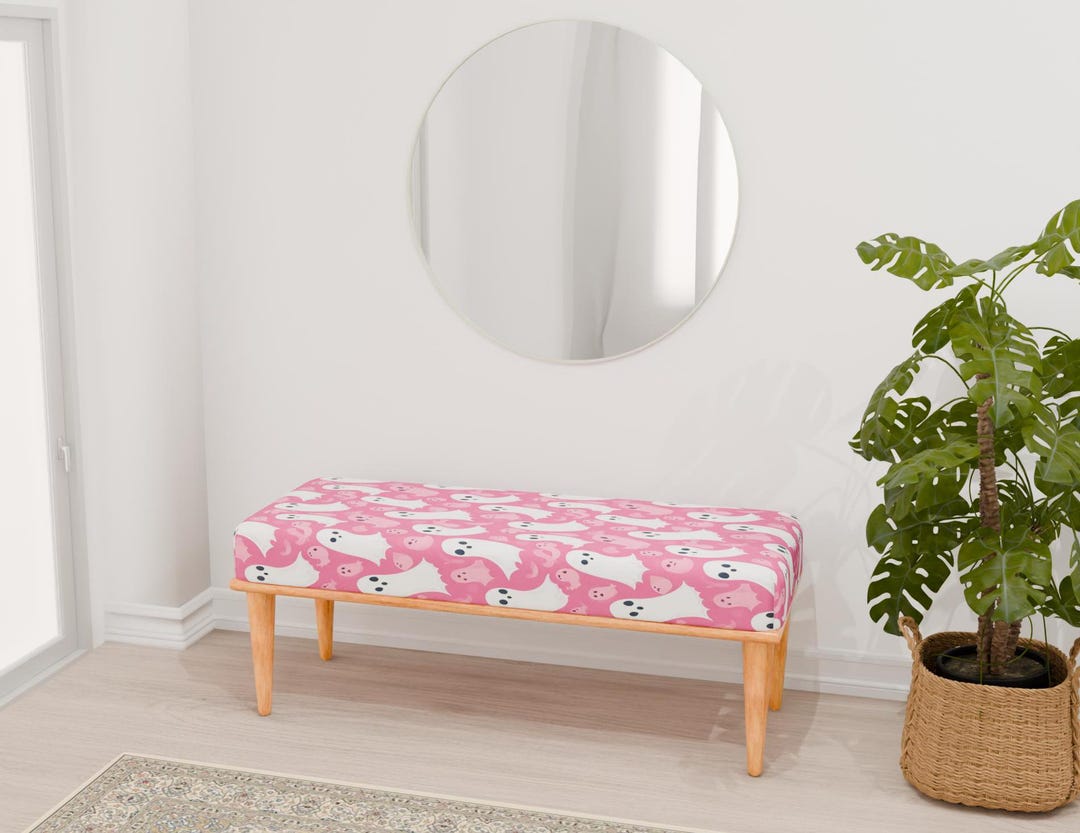 Ghost Print Bench, Pinky Bench, Ottoman Cute Bench, Contemporary Bench ...