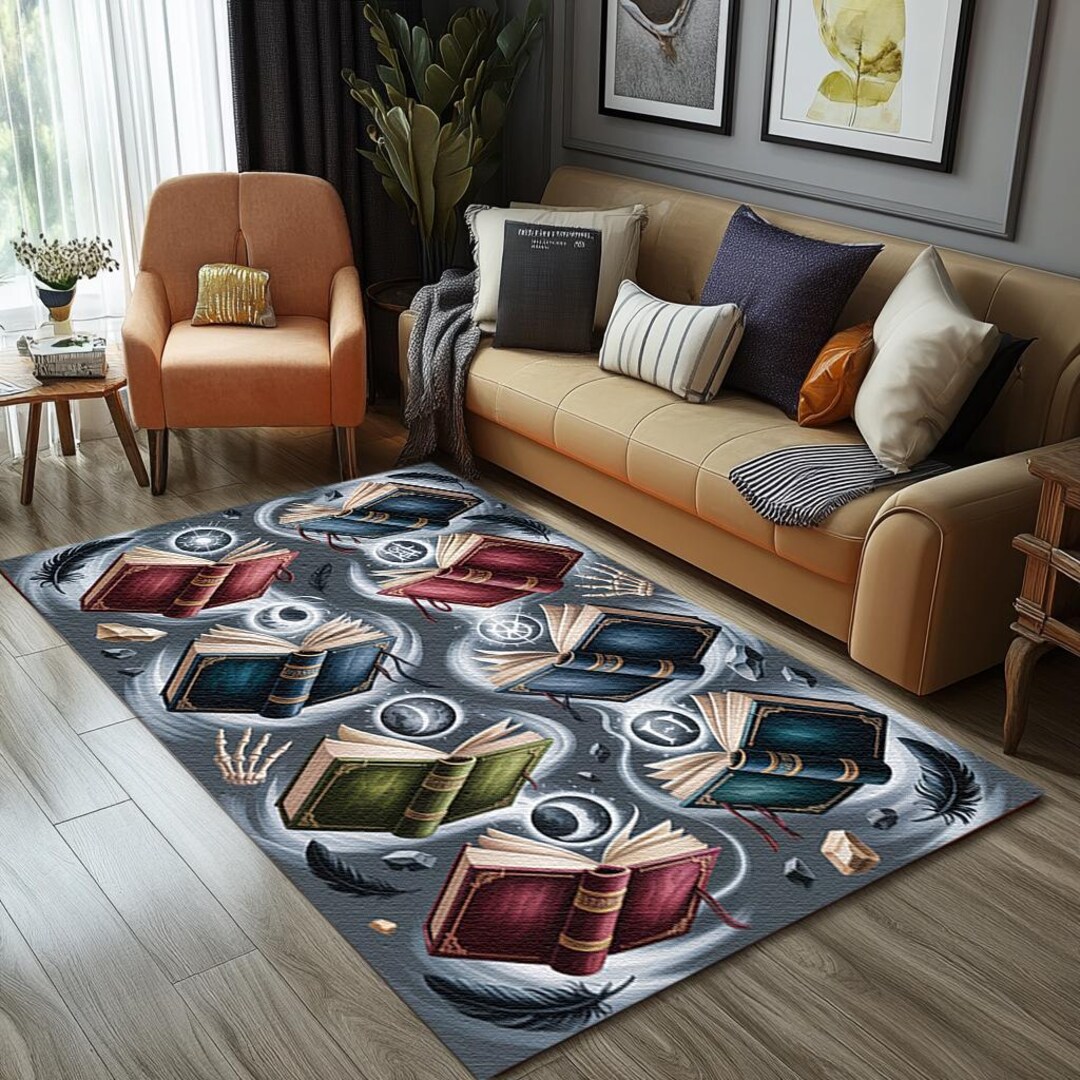 Magical Rug, Book Design Rug, Living Room Rug, Versatile Rug, Yoga Rug ...