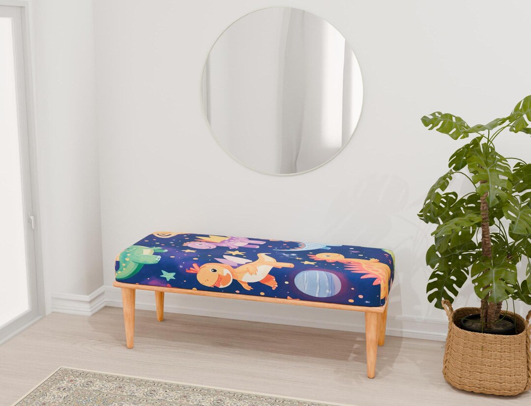 Dinosaur Print Bench, Space Theme Bench, Utility Furniture ...