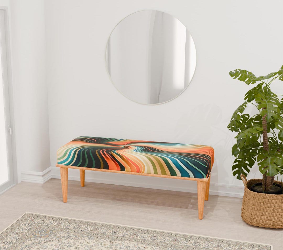 Custom Colors Bench, Small Wood Bench, Ottoman Cozy Bench, Area Bench ...