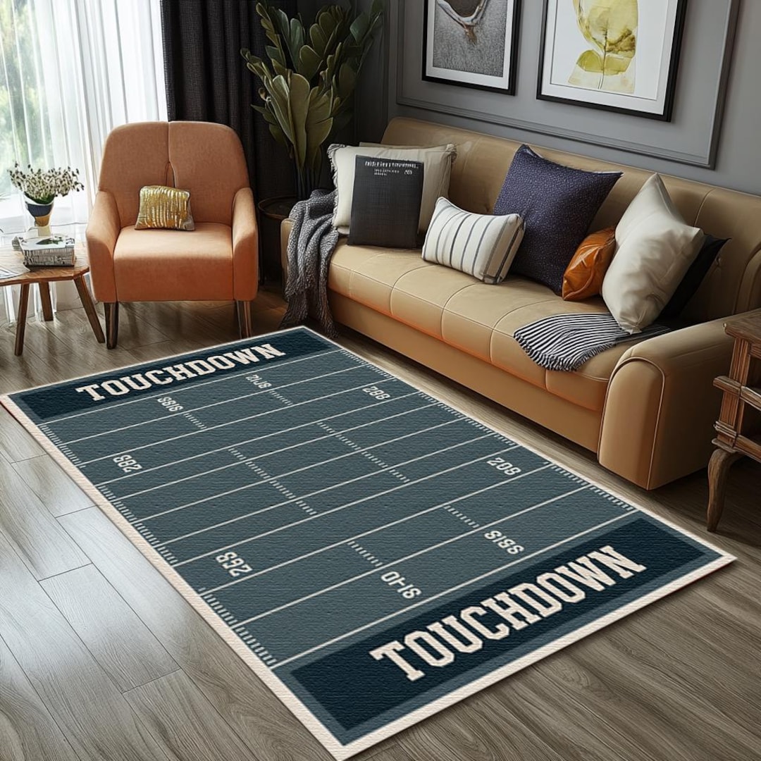 Stone Gray Rug, Football Field Rug, Outdoor Rug, Unique Gift Rug, TV ...
