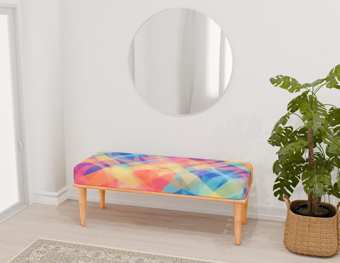 Vibrant Color Bench, Modern Shoe Bench, Small Wood Bench, Custom Sizes ...
