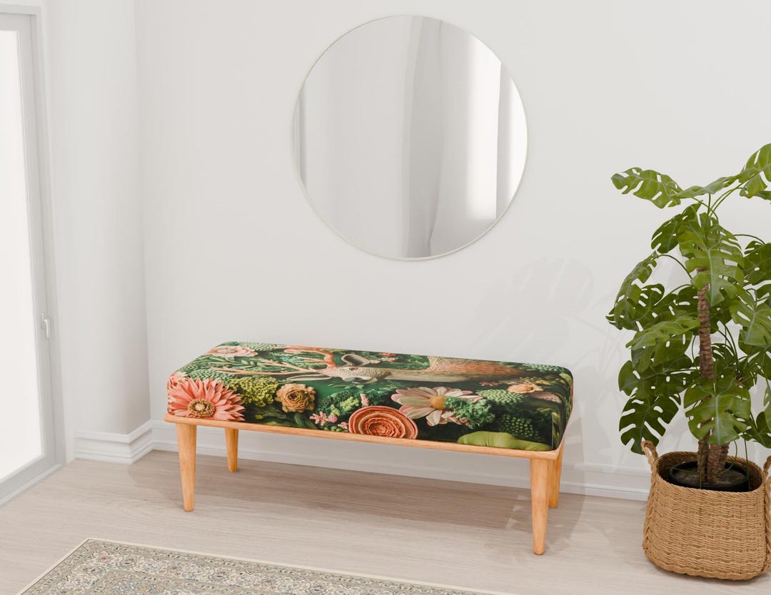 Deer Pattern Bench, Floral Bench, Southwestern Bench, Bohemian Bench ...