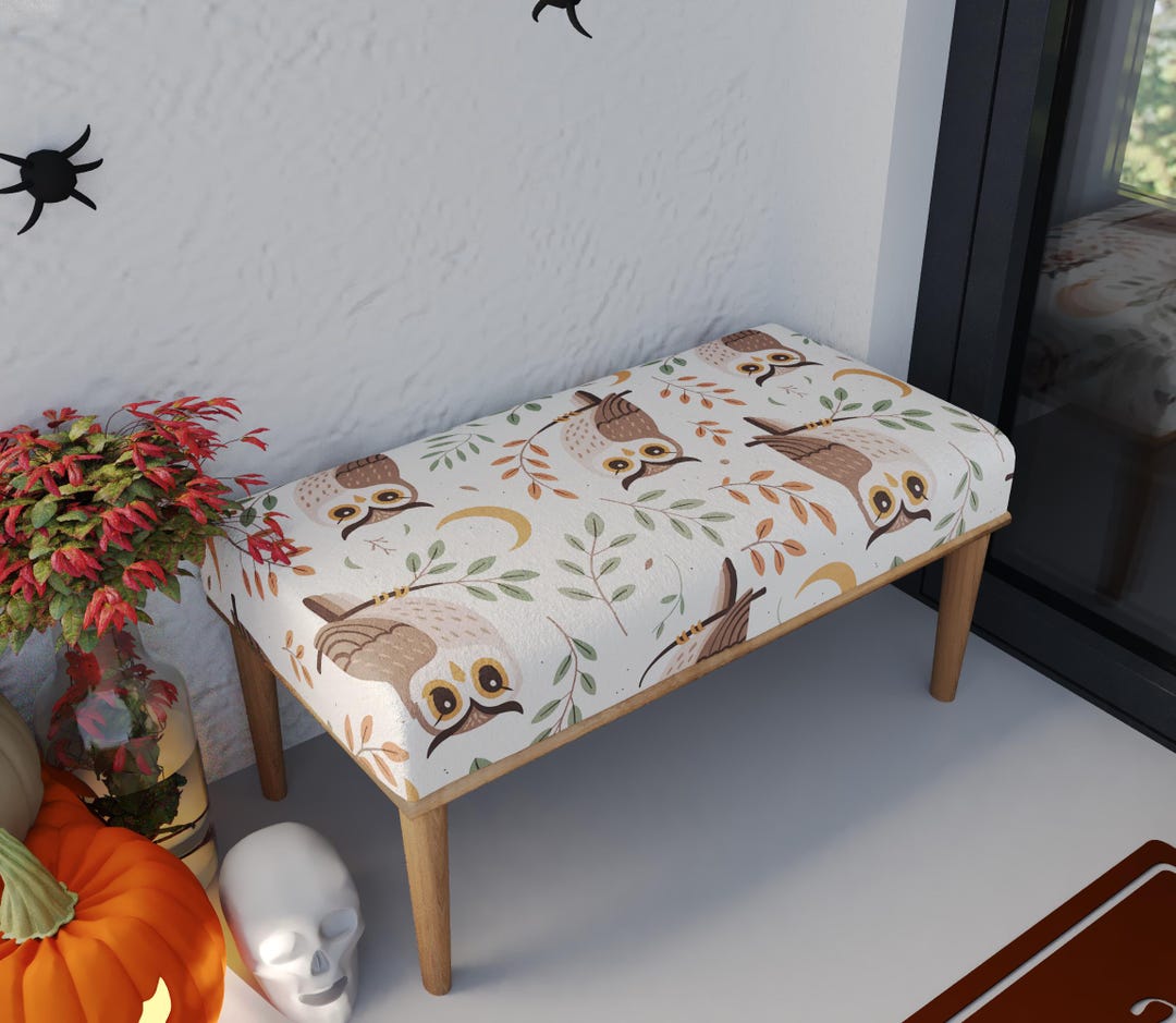 Owl Pattern Bench, Luxury Seating, Premium Pouf, Nomadic Bench ...