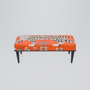 Leopard Print Bench, Orange Bench, Floor Table, Footstool Ottoman, Side ...