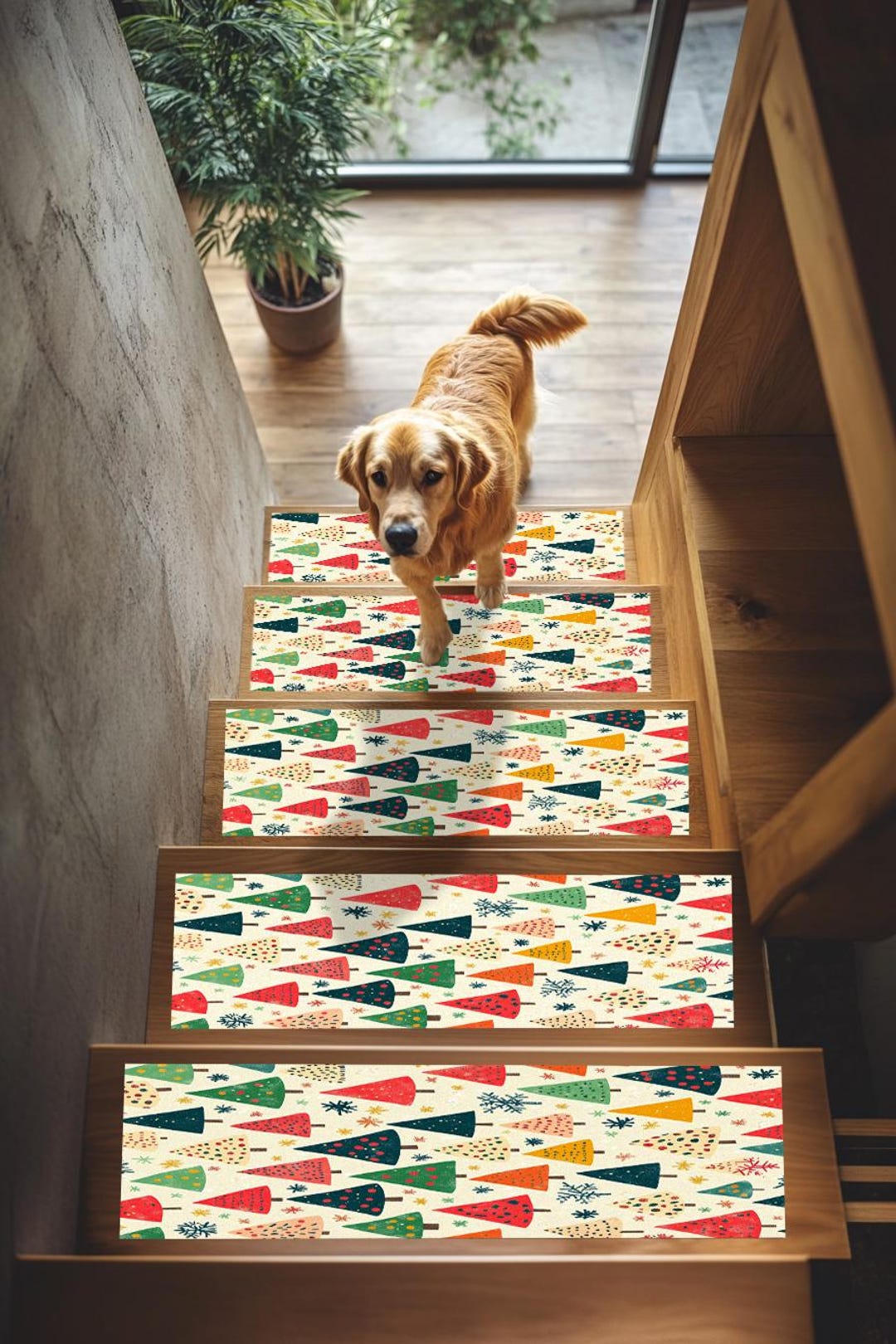 Modern Stair Treads Rug, Tree Pattern Stair Mat, Slip Resistant Rug ...