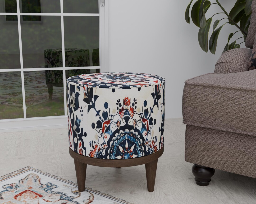 Gothic Footstool, Round Coffee Table, Custom Made Pouf, Laundry Room ...