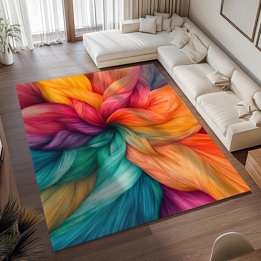 Colorful Rug, 3D Design Rug, Anti Lint Rug, Pet Friendly Rug ...