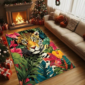 Leopard Rug, Animal Print Rug, Farmhouse Rug, Anti Slip Runner Rug ...