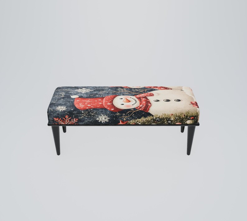 Snowman Bench, Gothic Bench, Ottoman Piano Bench, Handmade Pouf Stool ...