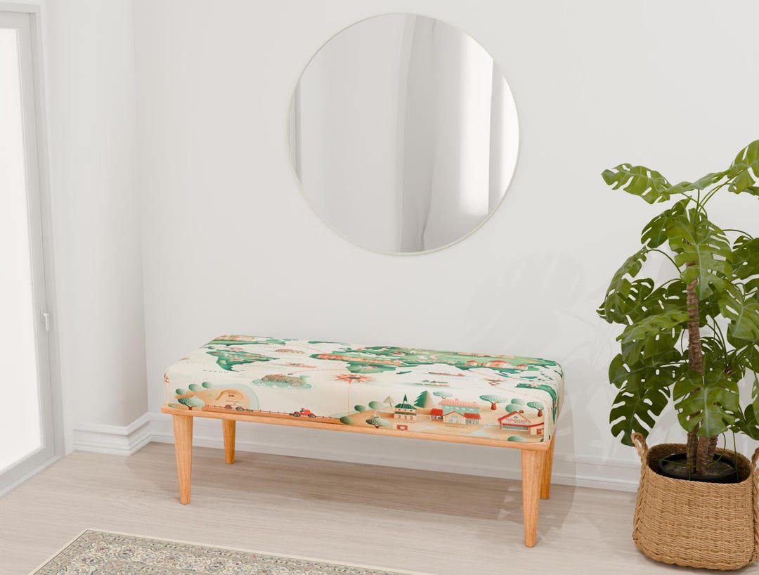 World Map Bench, Green Bench, Rustic Bench, Doorway Bench, Ottoman Chic ...