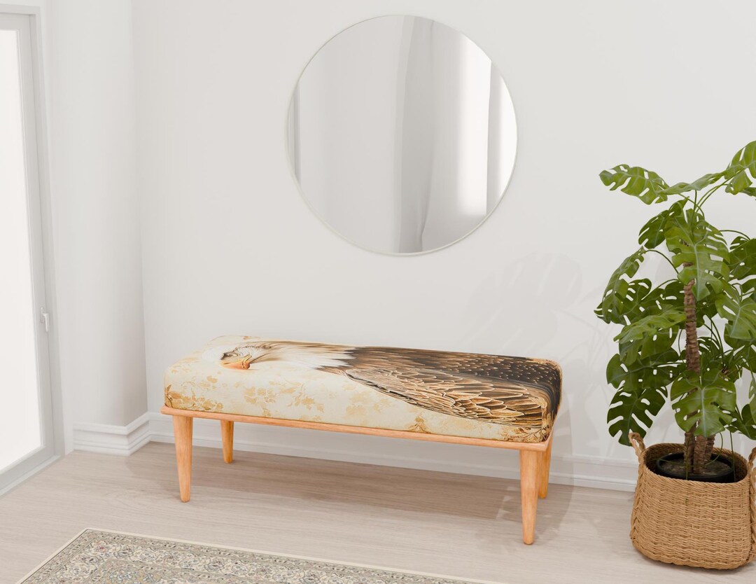 Neutral Bench, Eagle Print Bench, Corner Bench, Luxury Seating ...