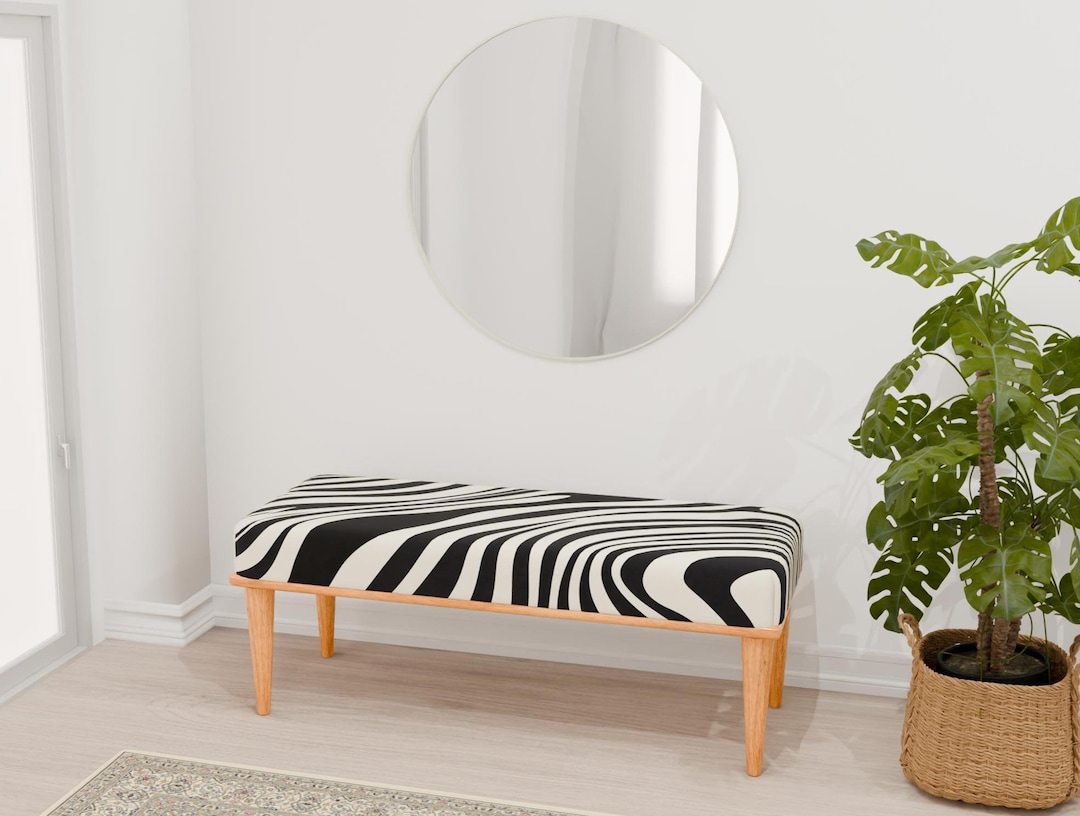 Chic Bench, Zebra Pattern Bench, Cool Pouf Stool, Shoes Bench, Modern ...