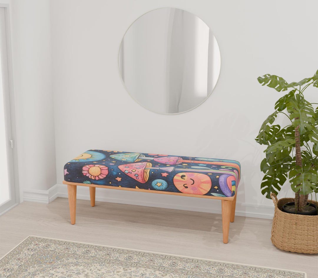 Mushroom Print Bench, Multipurpose Bench, Easy to Care Bench, Country ...