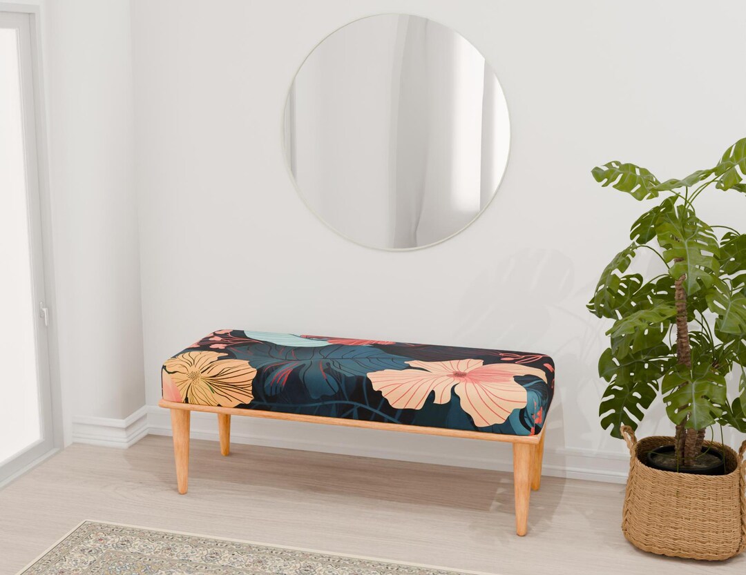 Botanical Bench, Gothic Bench, Entryway Wooden, Large Bench, Bench ...