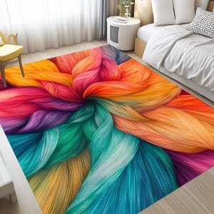 Colorful Rug, 3D Design Rug, Anti Lint Rug, Pet Friendly Rug ...