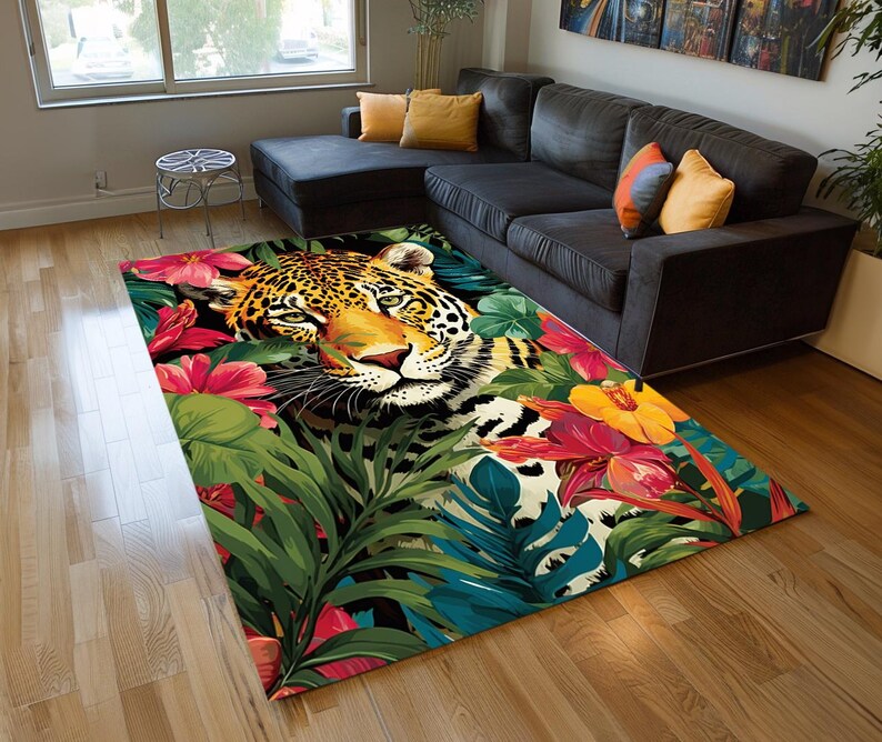 Leopard Rug, Animal Print Rug, Farmhouse Rug, Anti Slip Runner Rug ...