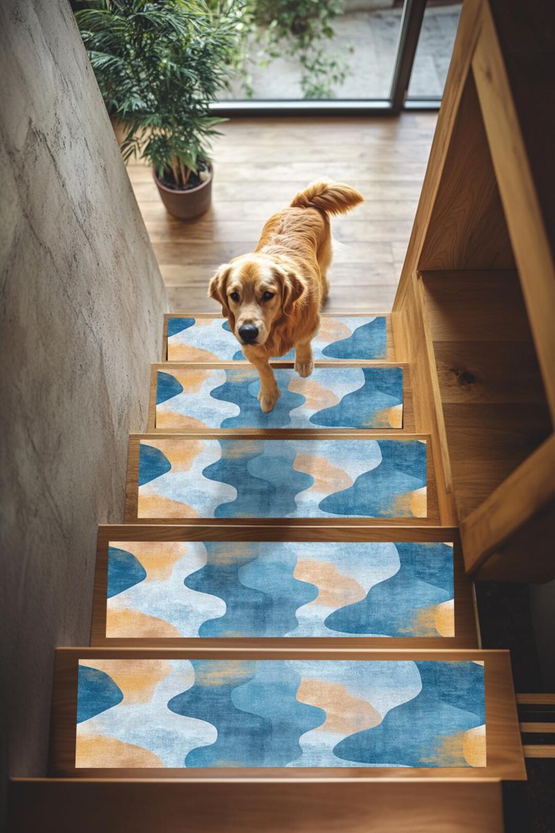 Modern Step Rug, Stair Treads Carpet, Pastel Color Rug, Staircases Pad ...