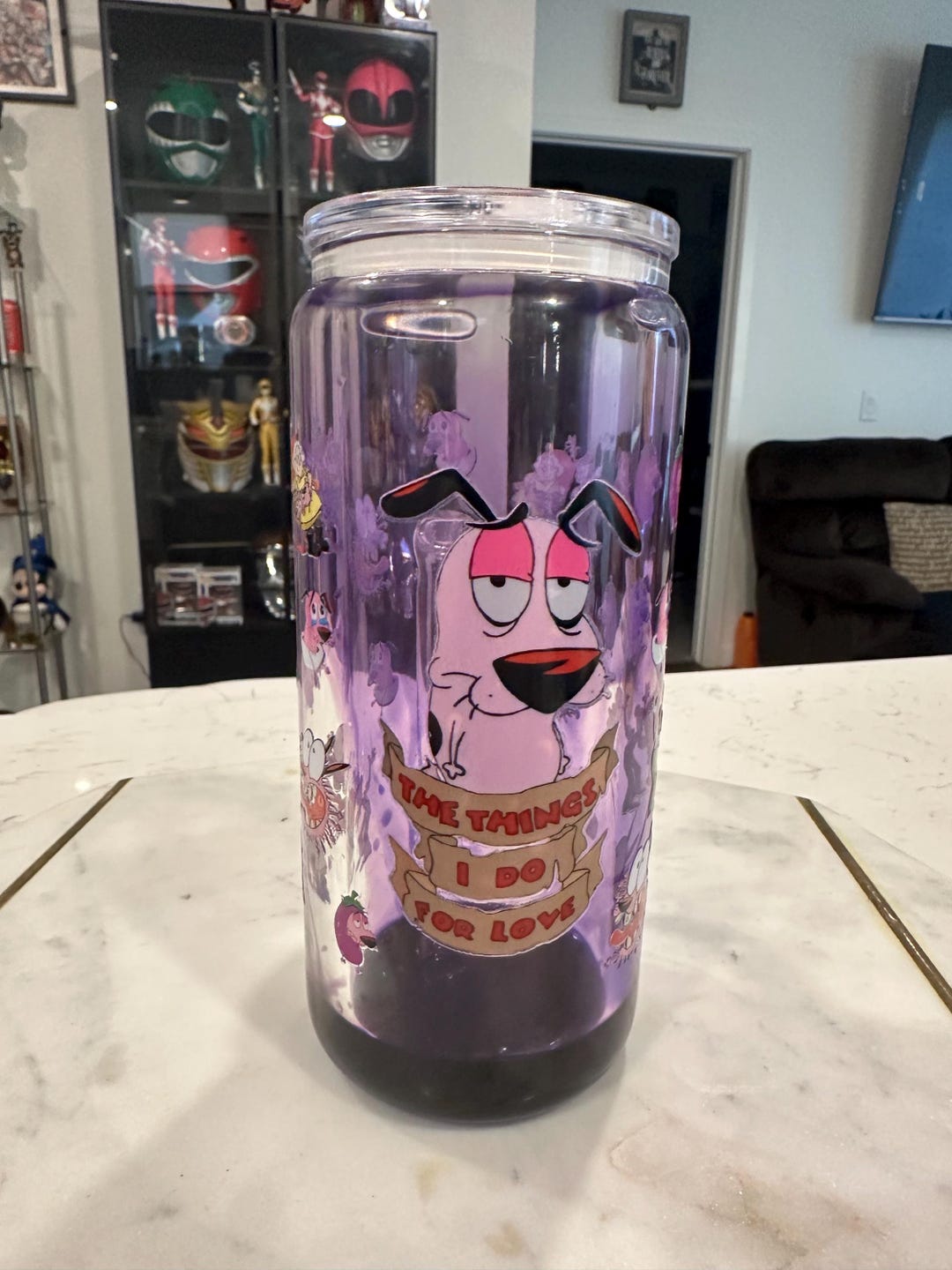 Courage the Cowardly Dog 18 Oz Glass Cup With Handle Cartoon Network - Etsy