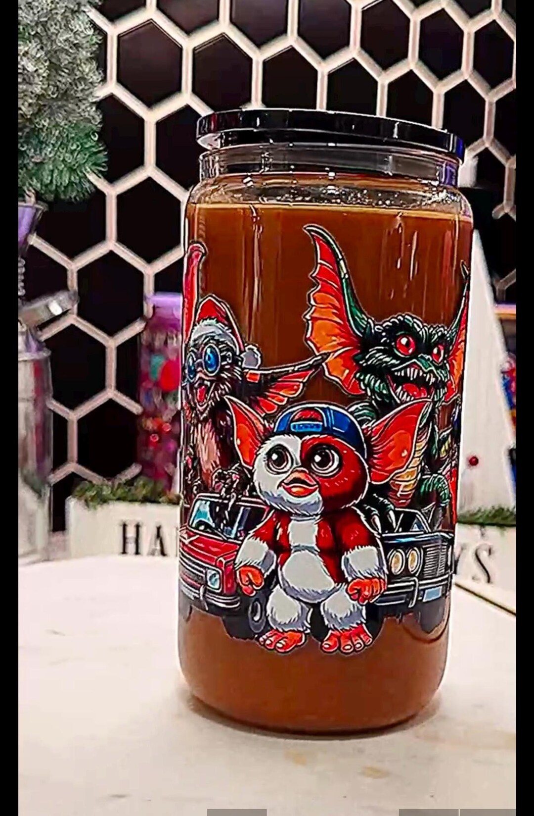 Gremlins Movie Coffee Color Liquid Glass Cup - Etsy