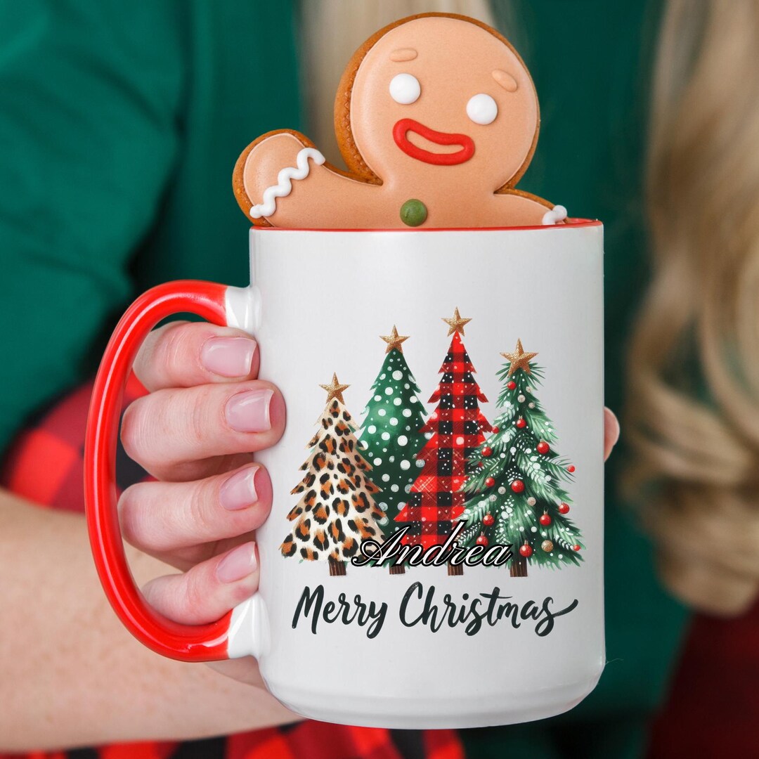 Personalized Christmas Tree Coffee Mug Gift Holiday Winter Evergreen ...